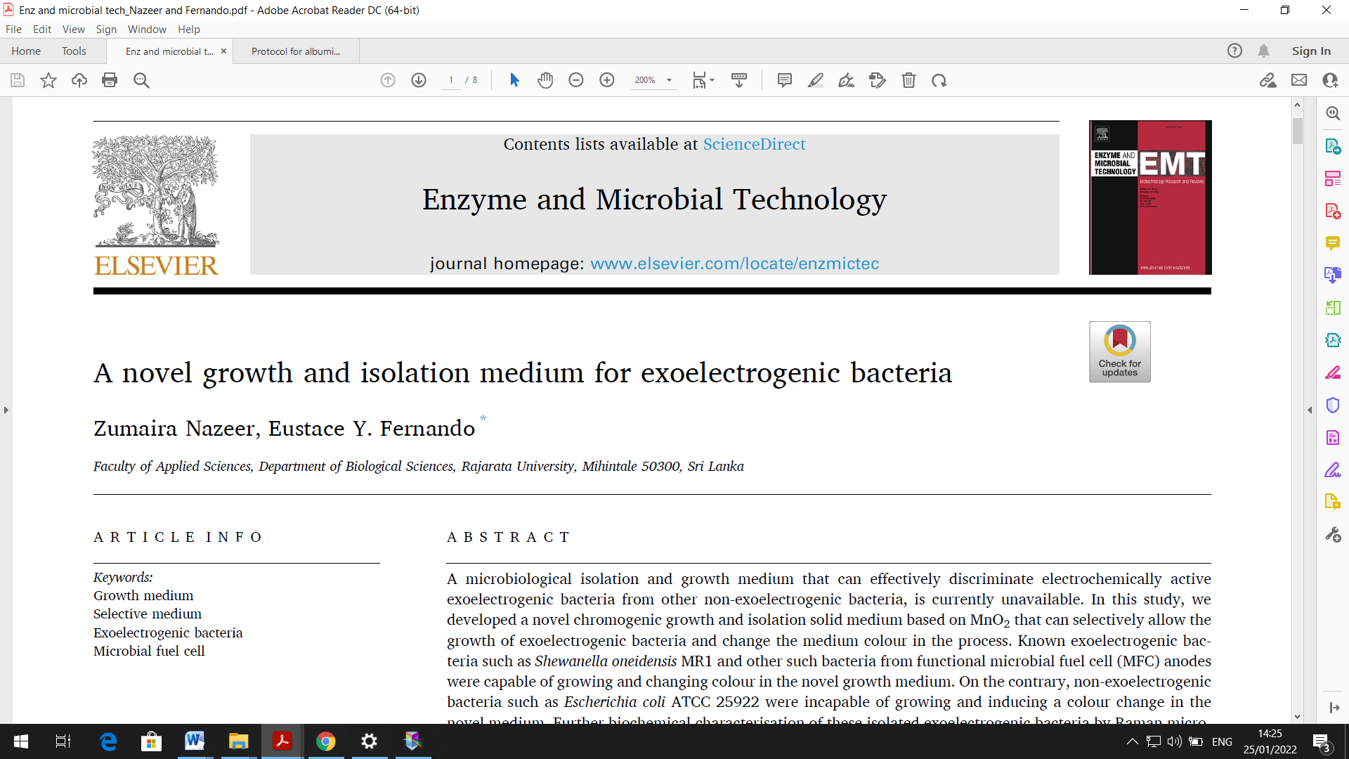 RUSL researchers develop a new growth medium for electrochemically ...