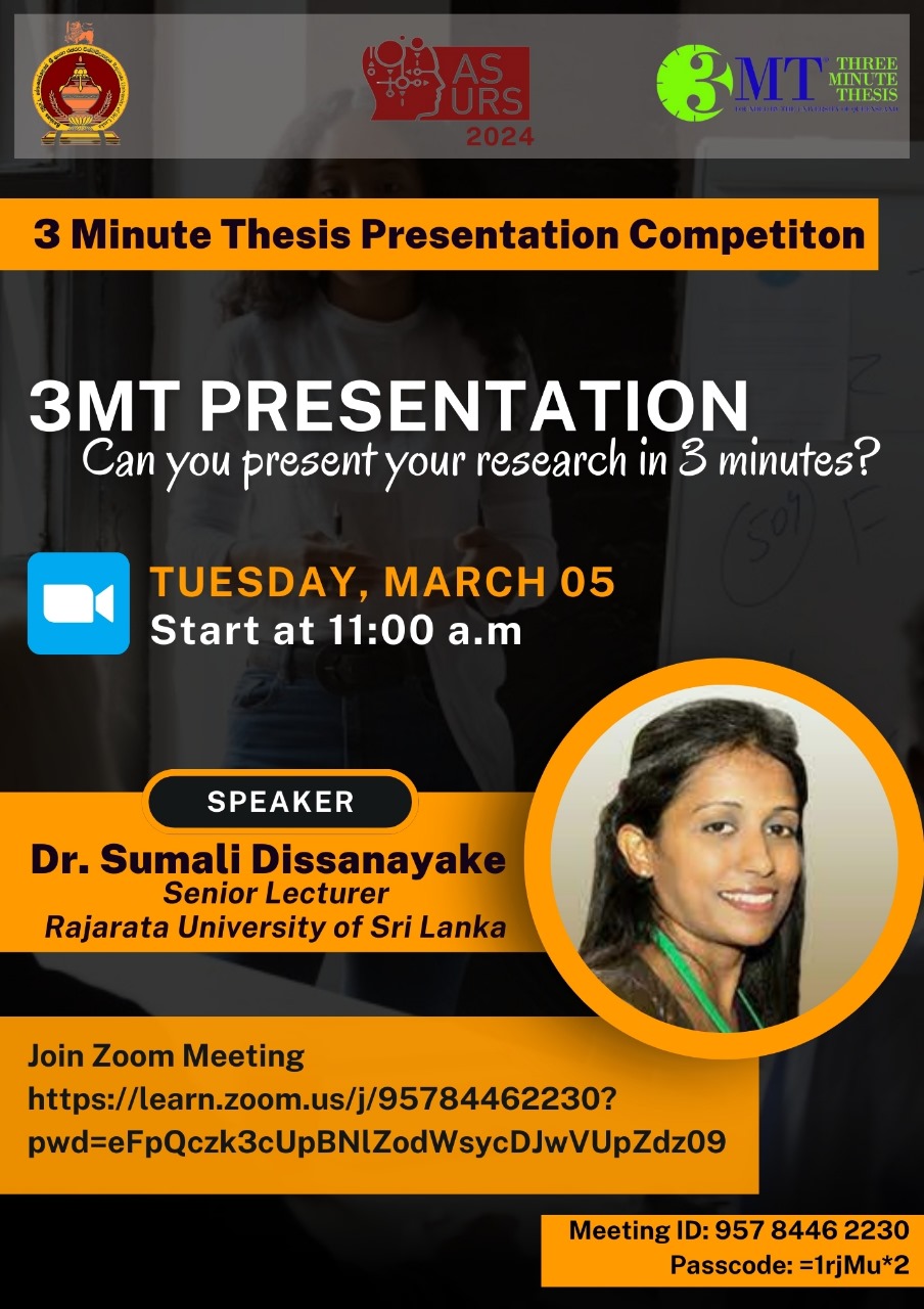 3MT Presentation Competition - Faculty of Applied Sciences
